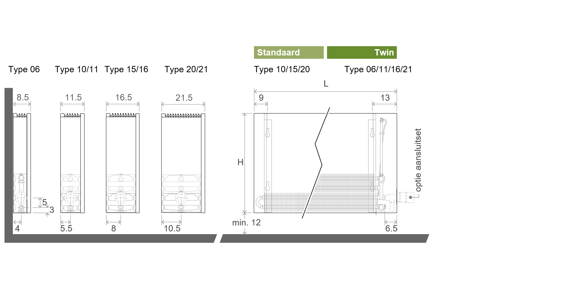 Strada Wand H050 L120 T20, Ral9016 Soft Touch